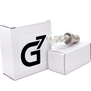 G7 Power Boulder LED 0.5 Watt (5W) 15 Lumen C7 Night Light Bulb, 2900K Soft White Light, E12 Base 2-Pack