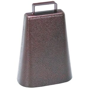 7 inch steel cow bell with handle and antique copper finish