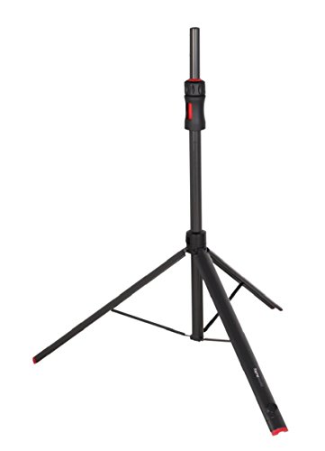 Gator Frameworks ID Series Speaker Stand with Lift Assist and Adapter to Fit 35mm and 38mm Speaker Mounts; 48"/75" Min/Max Height (GFW-ID-SPKR),Black