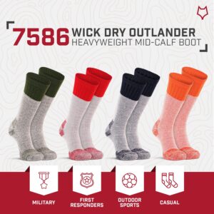 FoxRiver womens Wick Dry Outlander Heavyweight Boot & Field Mid-calf hiking socks, Grey, Large US