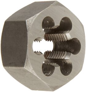 drill america - dwthx1420lh 1/4"-20 carbon steel left hand (reverse) hex rethreading die, dwt series