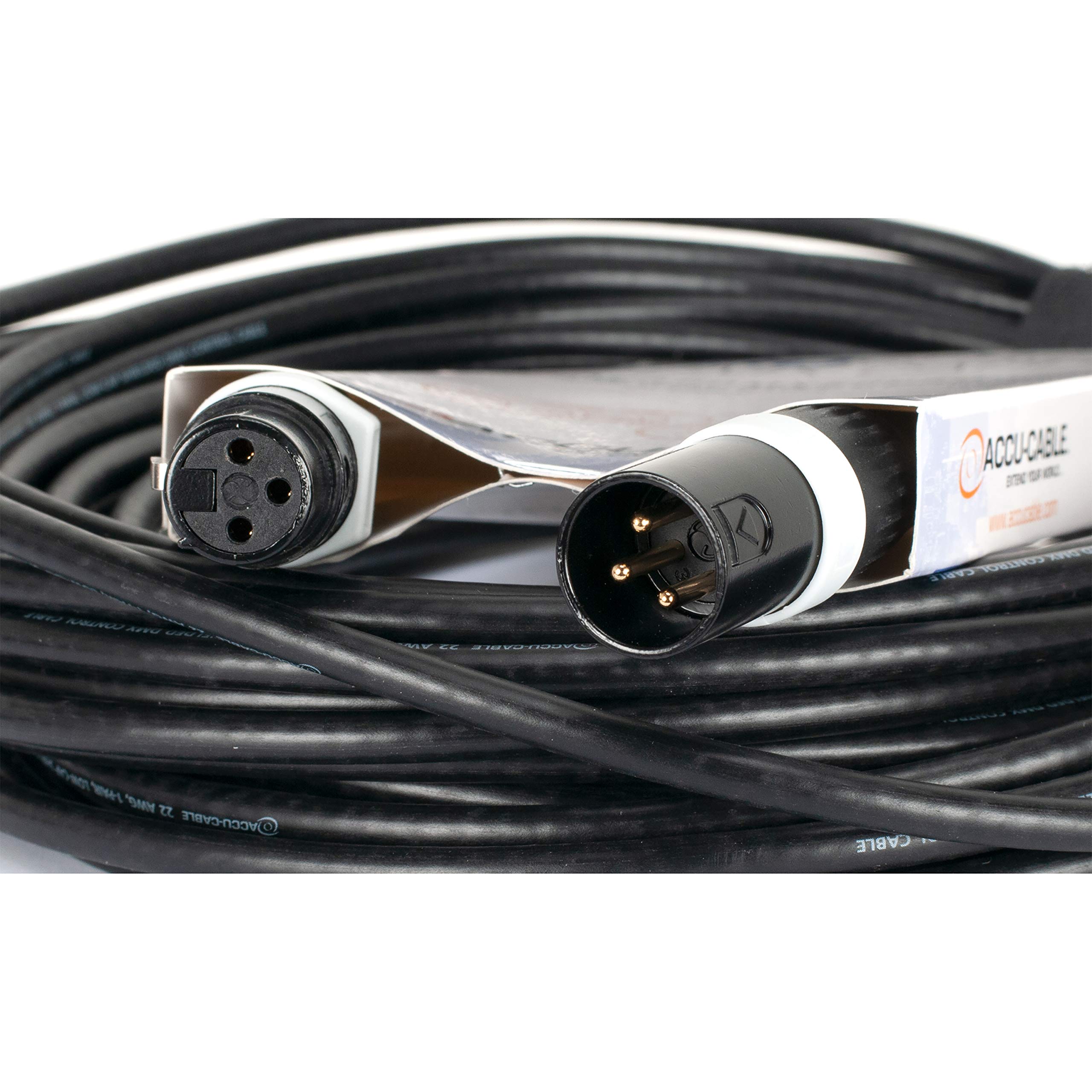 ADJ Products AC3PDMX50PRO Accu 3-Pin DMX Cable, 50', Black