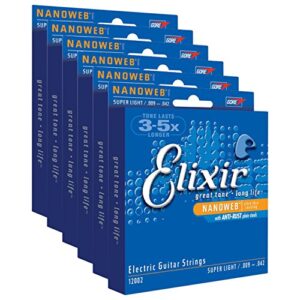 6 sets of elixir 12002 super light electric strings (9-42) (nanoweb)