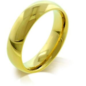 lanyjewelry 5mm 316 stainless steel gold ion plated plain wedding band-10