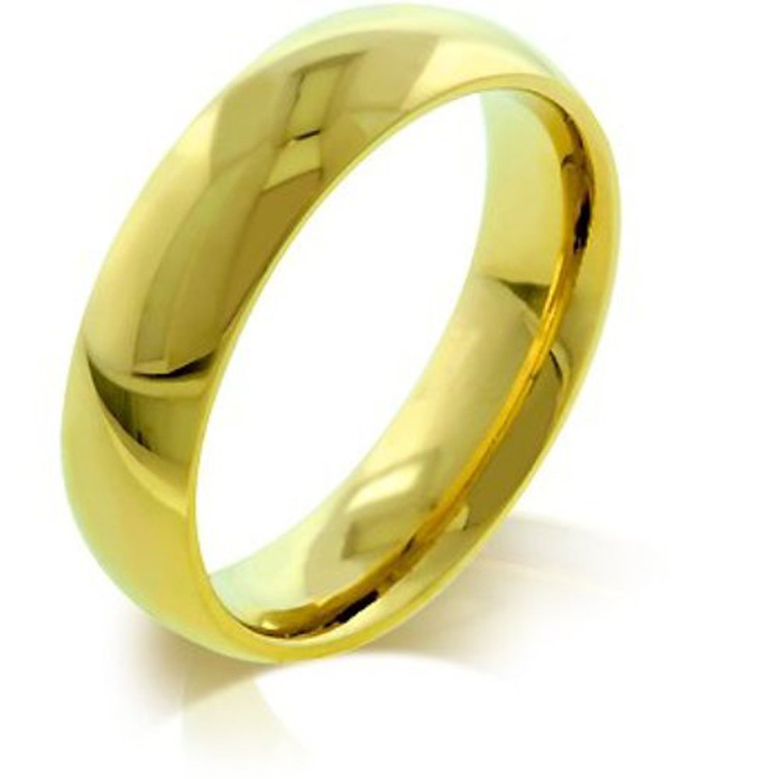 Lanyjewelry 5mm 316 Stainless Steel Gold Ion Plated Plain Wedding Band-10