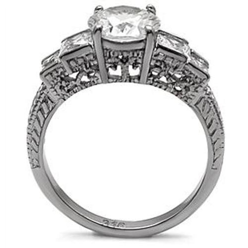 Lanyjewelry Brilliant/Princess Cut CZ Stainless Steel Women's Wedding/Engagement Ring-10