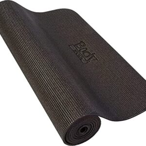 Body Sport Yoga and Fitness Mat, 1/4-Inch, Black