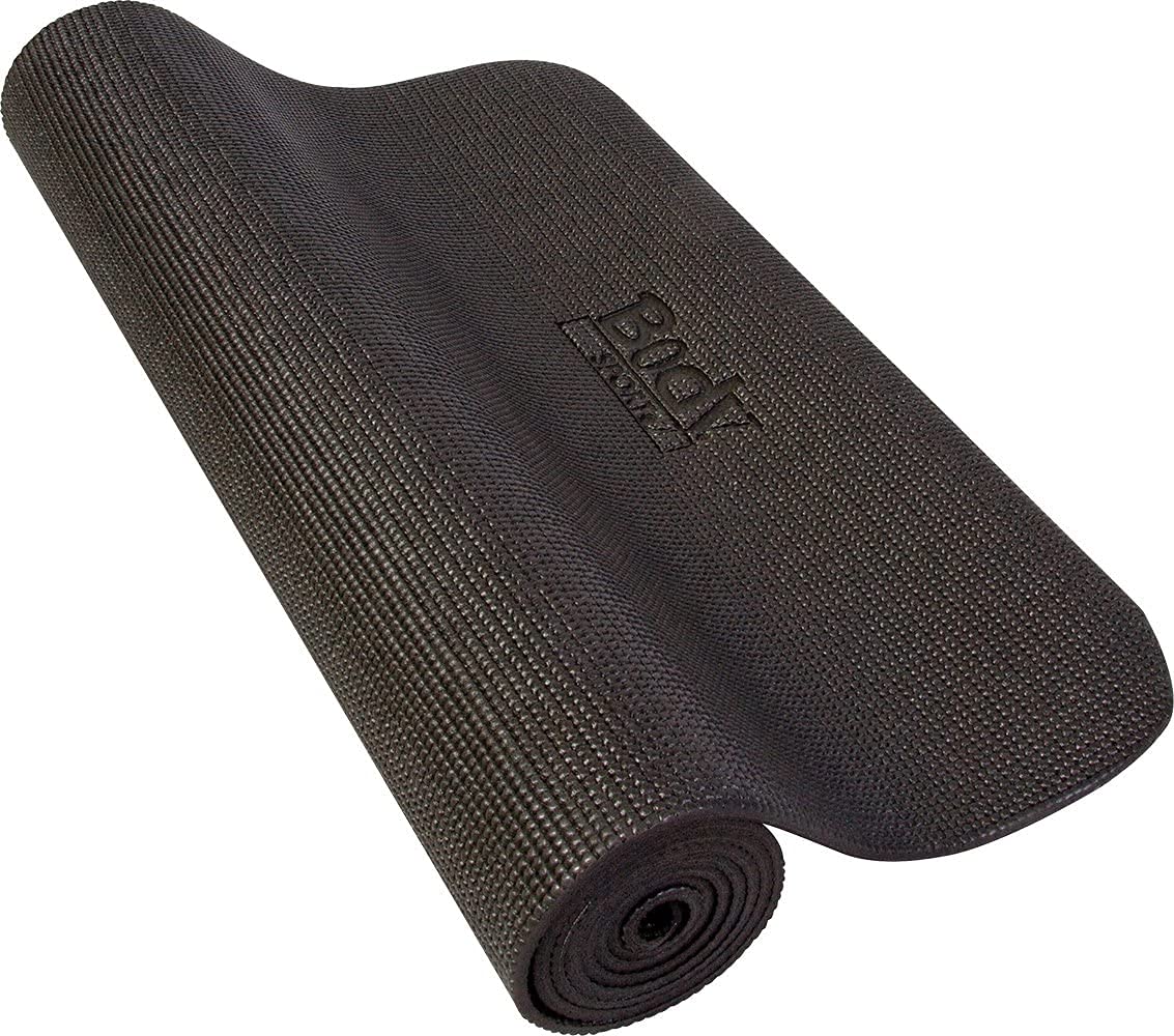 Body Sport Yoga and Fitness Mat, 1/4-Inch, Black