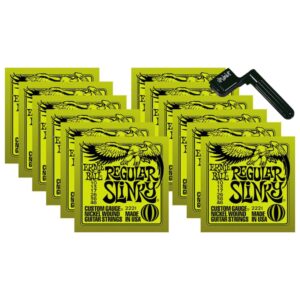 12 Sets of Ernie Ball 2221 Nickel Regular Slinky Electric Strings (10-46) w/Fre