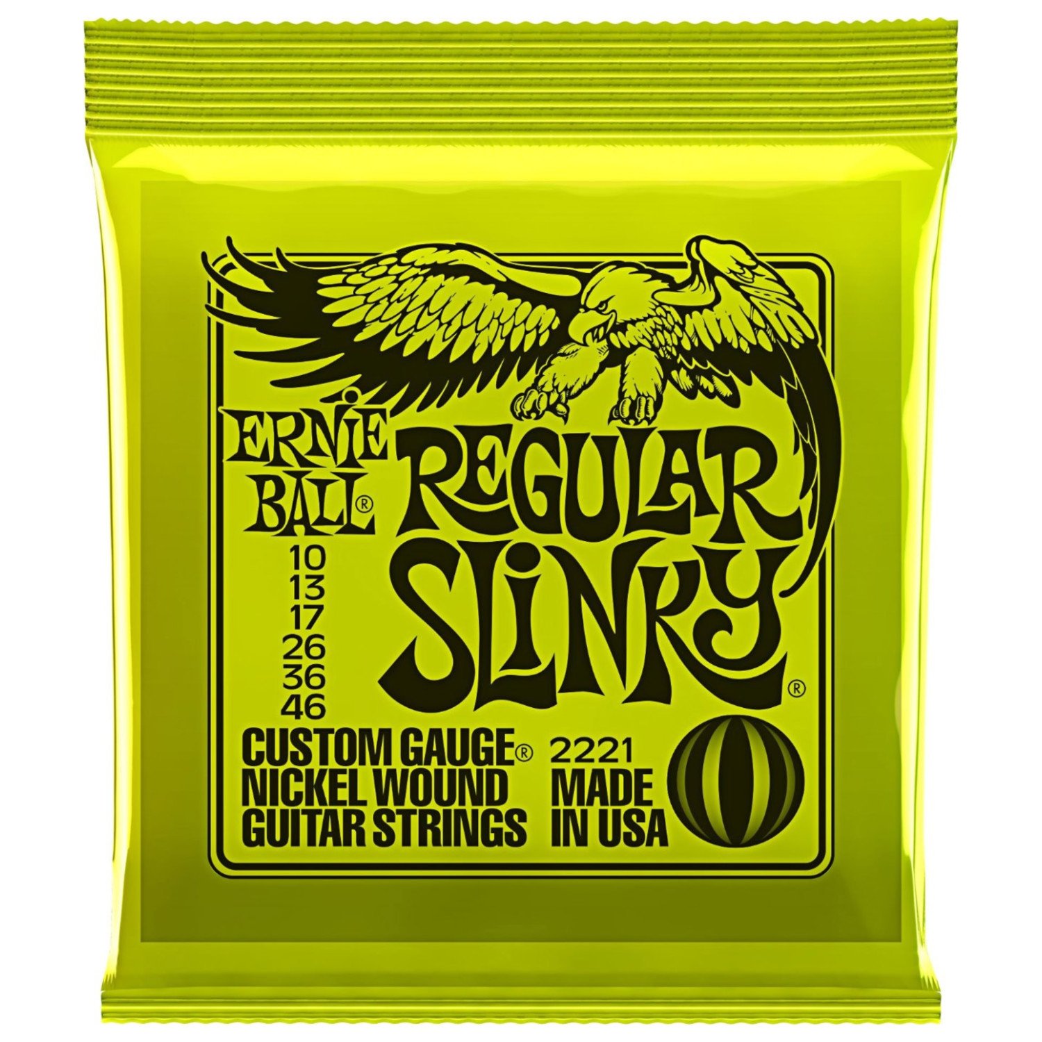 12 Sets of Ernie Ball 2221 Nickel Regular Slinky Electric Strings (10-46) w/Fre