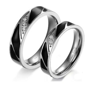 global jewelry amazing titanium stainless steel we love each other wedding band set anniversary/engagement/promise/couple ring best gift! (his, 9)