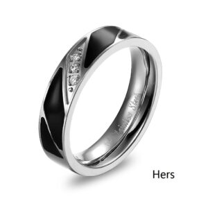 Global Jewelry Amazing Titanium Stainless Steel We Love Each Other Wedding Band Set Anniversary/Engagement/Promise/Couple Ring Best Gift! (His, 9)