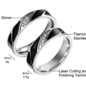 Global Jewelry Amazing Titanium Stainless Steel We Love Each Other Wedding Band Set Anniversary/Engagement/Promise/Couple Ring Best Gift! (His, 9)