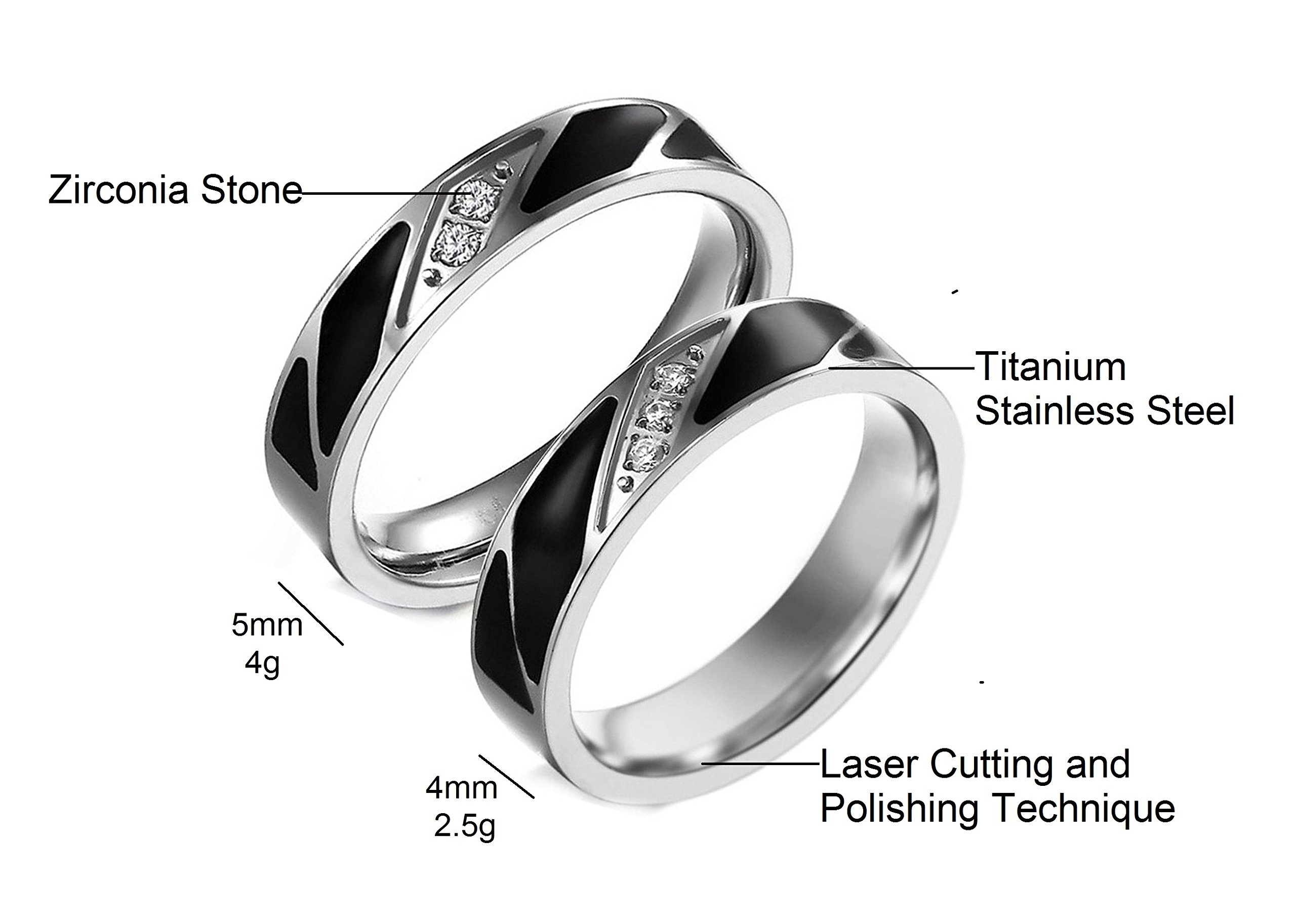 Global Jewelry Amazing Titanium Stainless Steel We Love Each Other Wedding Band Set Anniversary/Engagement/Promise/Couple Ring Best Gift! (His, 9)