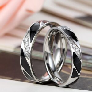 Global Jewelry Amazing Titanium Stainless Steel We Love Each Other Wedding Band Set Anniversary/Engagement/Promise/Couple Ring Best Gift! (His, 9)