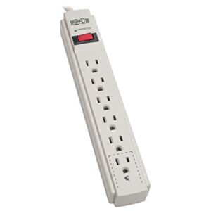 tripp lite surge protector power strip 120v 6 outlet 8' cord 990 joule flat plug gray