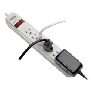 Tripp Lite Surge Protector Power Strip 120V 6 Outlet 8' Cord 990 Joule Flat Plug Gray