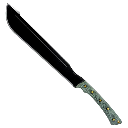 Condor Tool & Knife Discord Machete | High Carbon Steel Machete with a Micarta Handle | 3mm Thick Tactical Machete with Hand Crafted Welted Leather Sheath | 17.5in Blade | 42oz