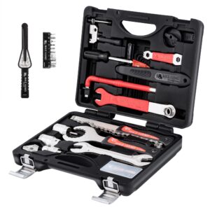 bikehand bike bicycle repair tool kit set - great bike maintenance tools for mountain & road bike - bike tools kit set in a neat storage case