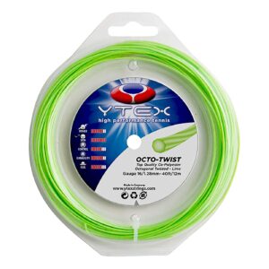 ytex octo-twist green tennis racquet string set (16 gauge, 1.26mm)