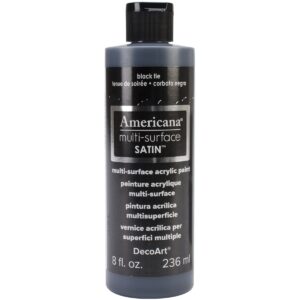 decoart americana multi-surface satin acrylic paint, 8-ounce, black tie