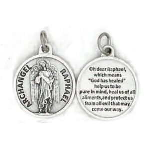 religious gifts catholic keepsake gift 3/4-inch dia saint raphael the archangel with prayer proection medal pendant charm