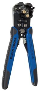 klein tools 11061 self-adjusting wire stripper / wire cutter, heavy duty, for 10-20 awg solid, 12-22 awg stranded, and romex wire 12/2 and 14/3