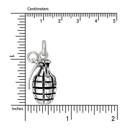 WithLoveSilver Solid 925 Sterling Silver Charm Hand Grenade Pendant