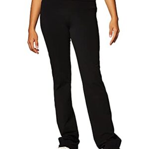 Spalding Women's Slim Fit Yoga Pants | Comfortable Cotton Leggings | Black | Medium