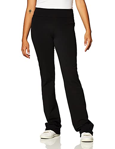 Spalding Women's Slim Fit Yoga Pants | Comfortable Cotton Leggings | Black | Medium