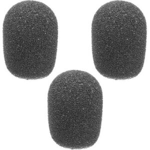 auray foam windscreens for 1/4" diameter microphones (3 pack, black)