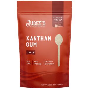 judee's xanthan gum - 20 oz - baking supplies - delicious and 100% gluten-free - great for keto syrups, soups, and sauces - enhances texture and thickens dough and baked goods