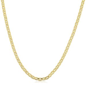 kooljewelry 10k yellow gold mariner link chain necklace (2.3 mm, 18 inch)