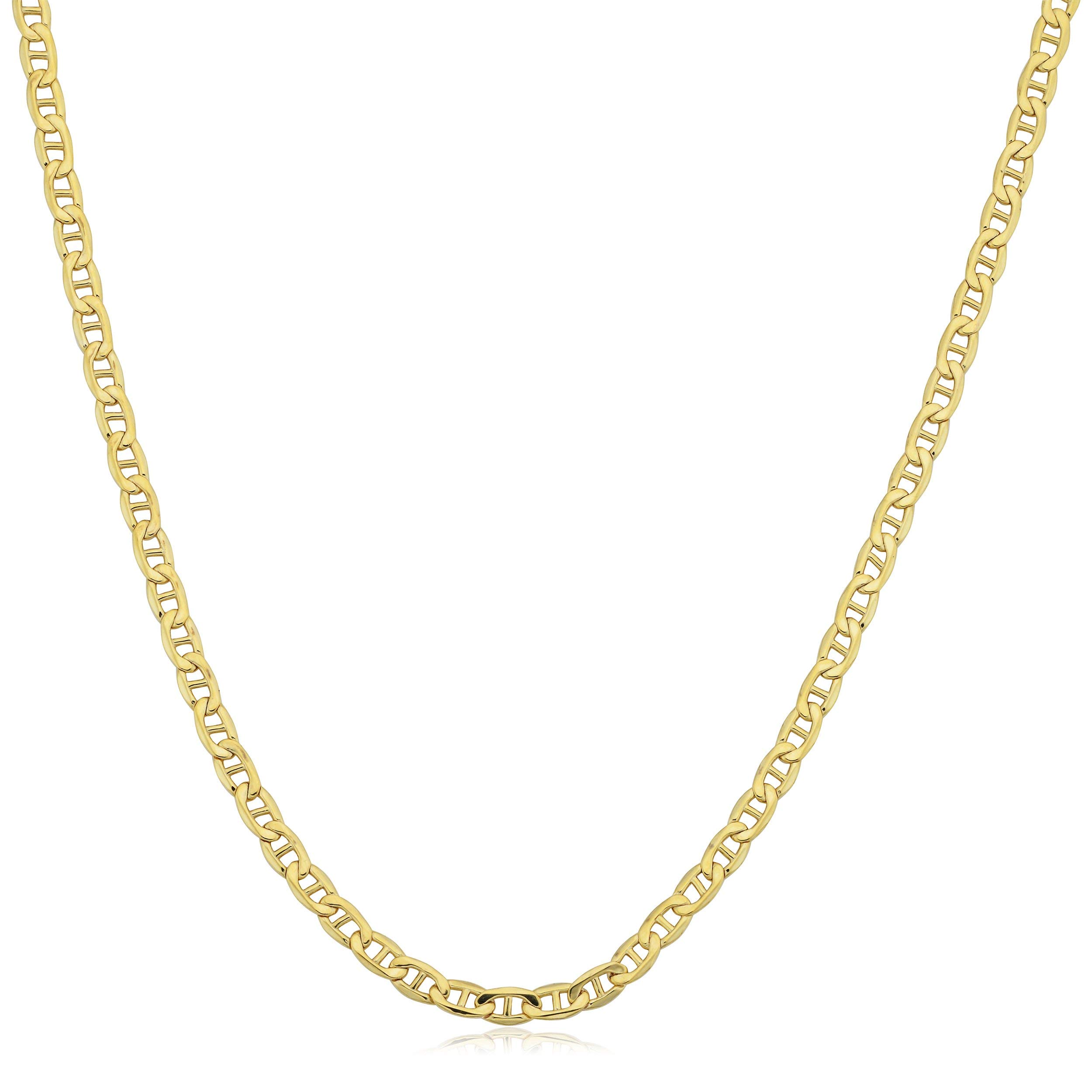 Kooljewelry 10k Yellow Gold Mariner Link Chain Necklace (2.3 mm, 18 inch)