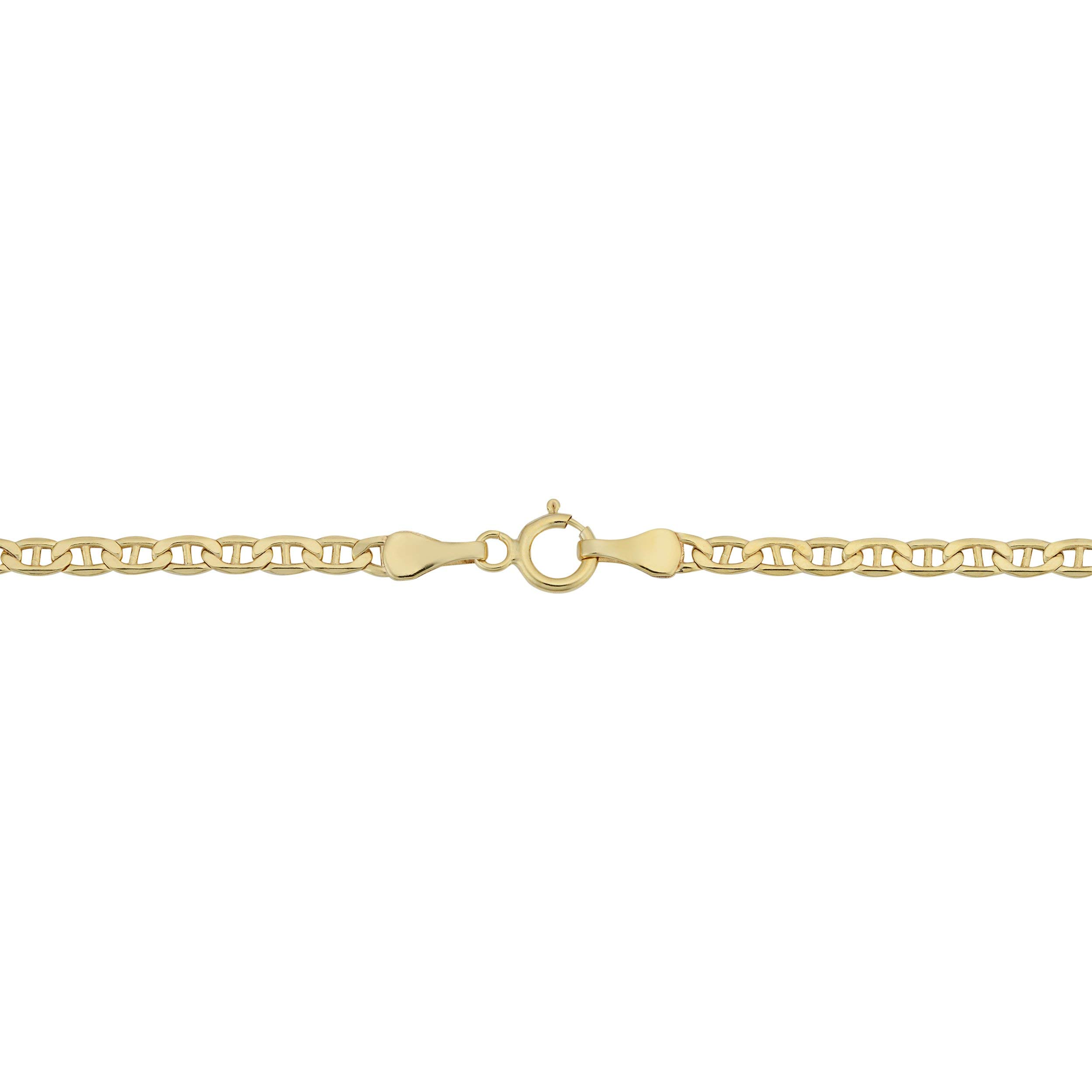 Kooljewelry 10k Yellow Gold Mariner Link Chain Necklace (2.3 mm, 18 inch)