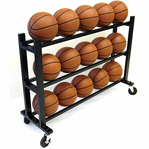 Trigon Sports Ball Storage Cart, Basketball Storage Bin for Indoor Outdoor, Rolling Exercise Ball Cart Holder for Gym, School, Club