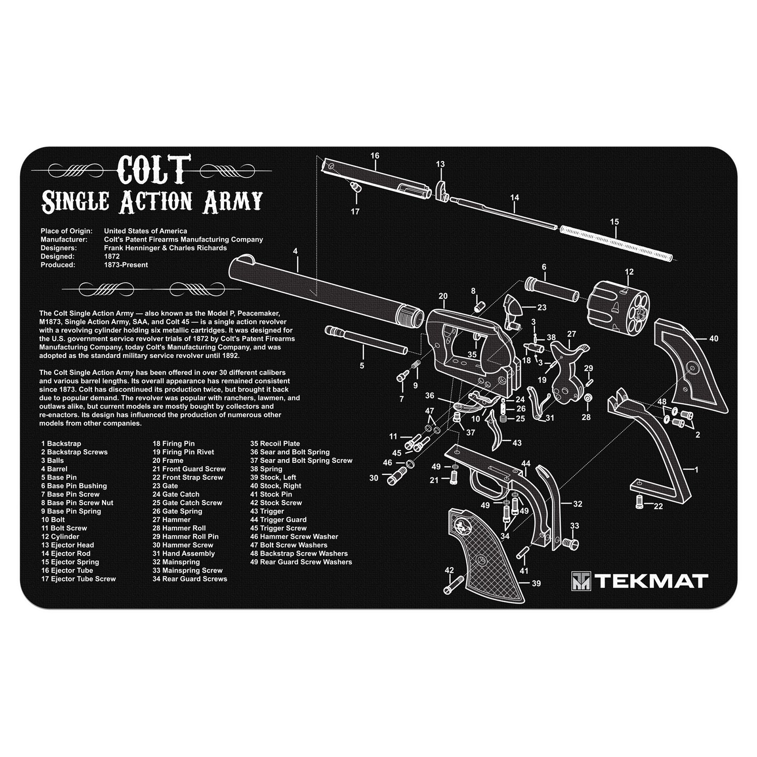 TekMat for use with Colt Single Action Army - SAA