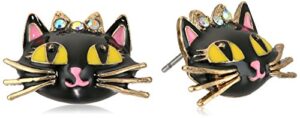 betsey johnson cat stud earrings pink stud earrings