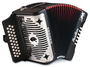 hohner accordions panther 3-row diatonic accordion (black)