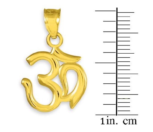 10K Gold Hindu Meditation Charm Yoga "Om" (Aum) Pendant