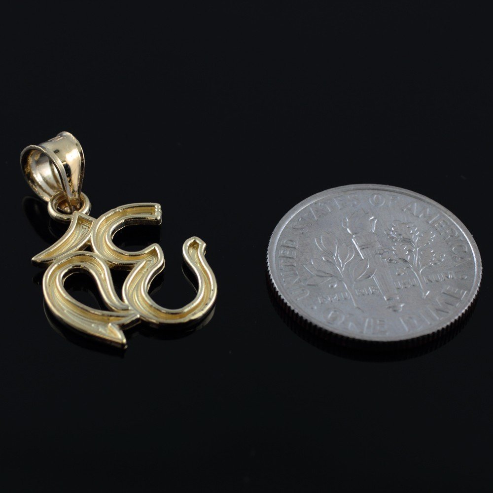 10K Gold Hindu Meditation Charm Yoga "Om" (Aum) Pendant