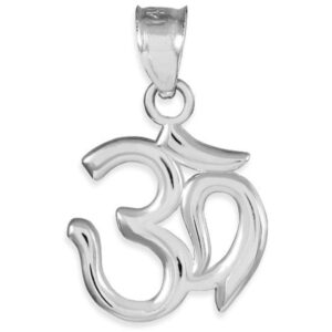 925 sterling silver hindu meditation charm yoga "om" (aum) pendant