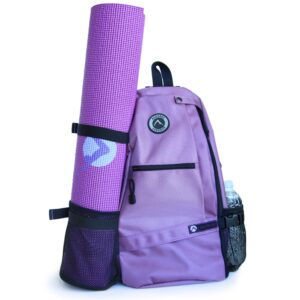 aurorae yoga mat/gym cross-body travel sling back pack. mat sold separately.