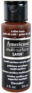 decoart americana multi-surface satin acrylics paint, 2-ounce, coffee bean