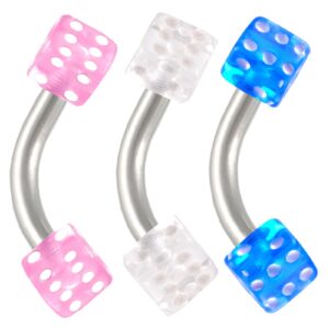 3pcs 16g 16 gauge 1.2mm 1/4 6mm steel eyebrow lip piercing curved barbell tragus rings jewelry bahk