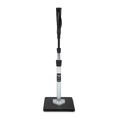 Tanner Tee The Original Professional - Style Baseball Tee Softball Adult Batting Tee with Durable Composite Base, Hand-rolled Flexible Rubber Ball Rest, Adjustable: 26" to 43", Durable Steel Stem