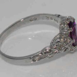 LetsBuyGold 925 Sterling Silver Natural Amethyst Womens Solitaire Ring - Size 4.75