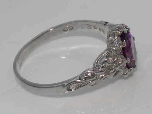 LetsBuyGold 925 Sterling Silver Natural Amethyst Womens Solitaire Ring - Size 4.75