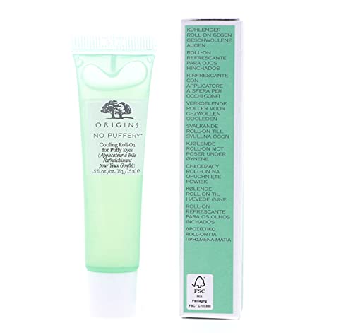 Origins No Puffery Cooling Roll-On for Puffy Eyes, 0.5 Fl Oz, Sensitive Skin, Lavender Musk Scent