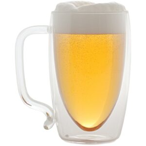 starfrit 080061-006-0000 17-ounce double-wall beer mug, clear